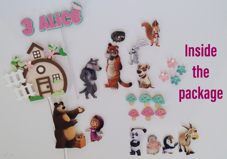 Masha and the Bear Cake Topper /masha E O Urso / Model 1 - Etsy