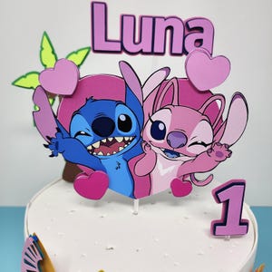 Stitch and Angel Cake Topper - Etsy