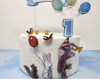 Curious George Cake Topper/personalized Topper - Etsy