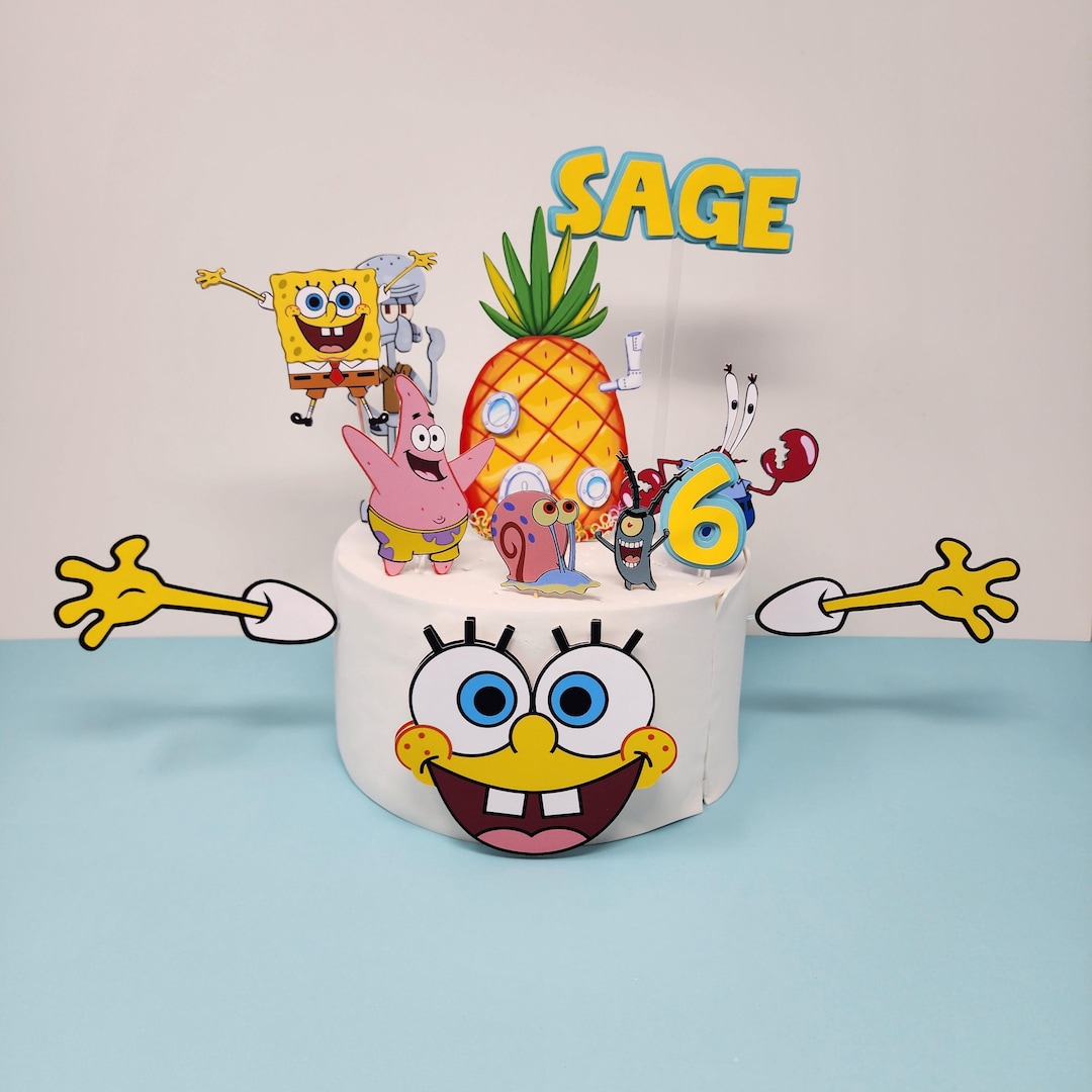 Sponge Bob Cake Topper - Etsy