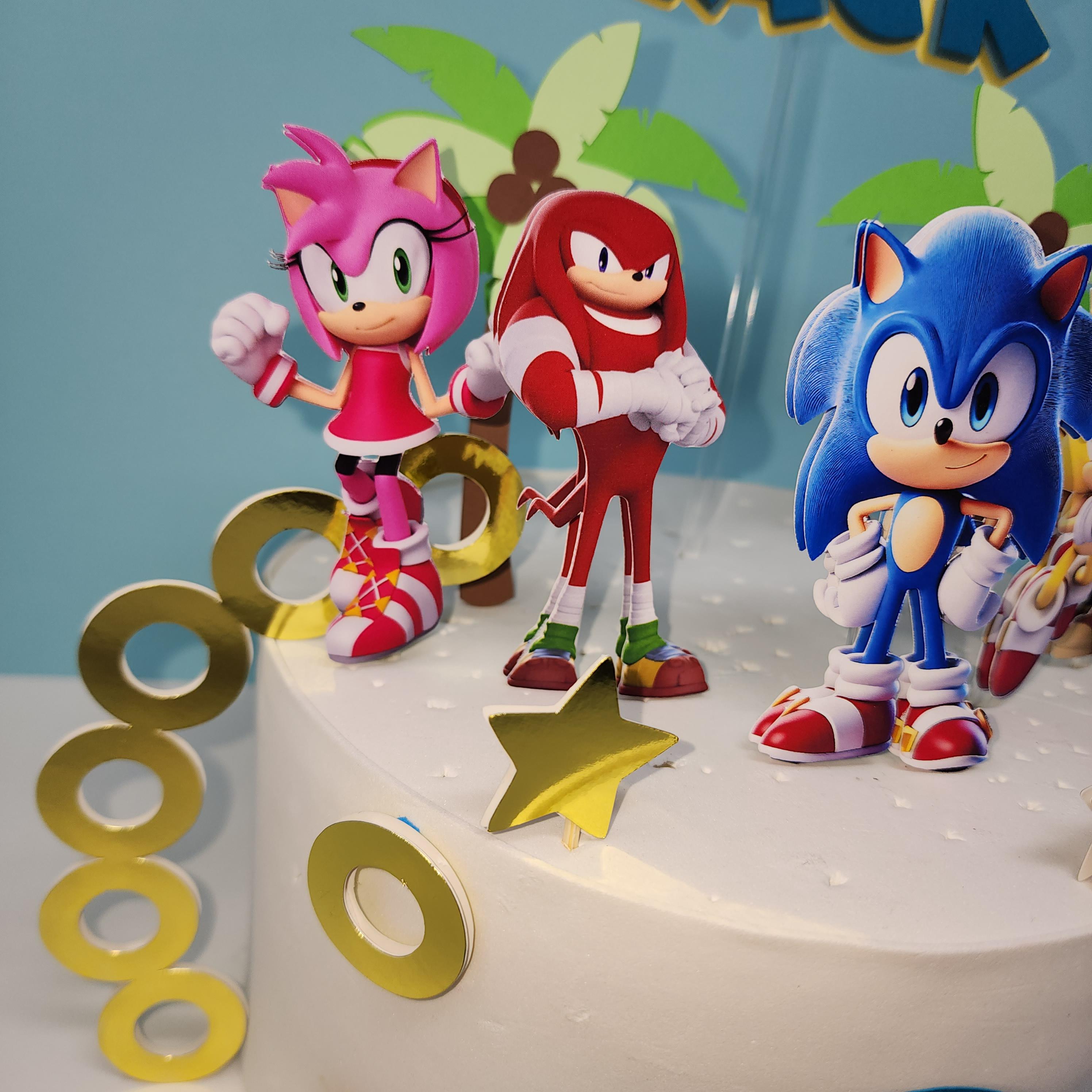 Sonic Cake Topper: Knuckles, Sonic & Tails Birthday Party Decoration - Etsy
