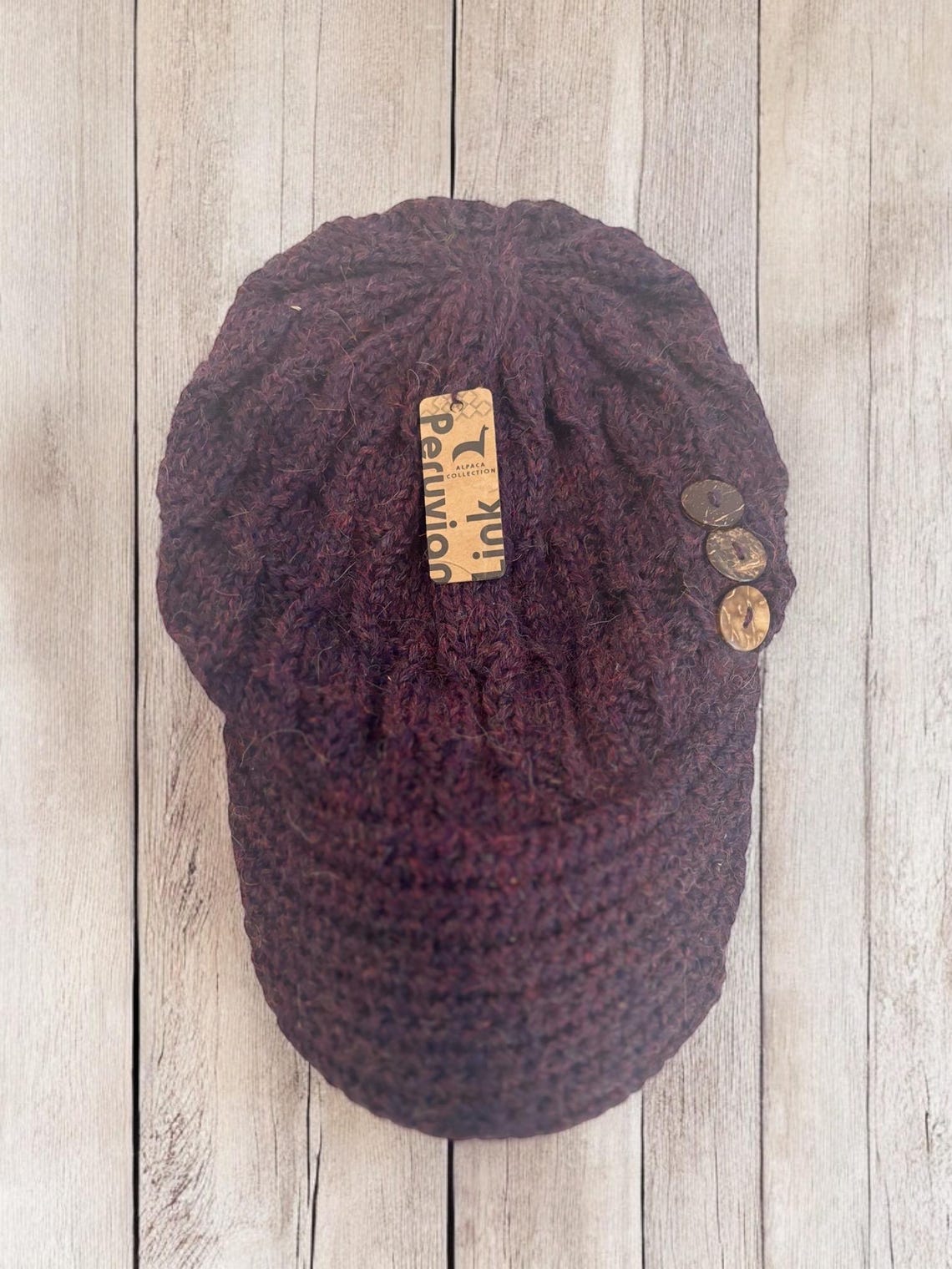 Trenza Cable Alpaca Button Cap - Etsy