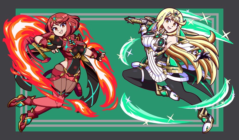 Pyra and Mythra Acrylic Standees - Etsy