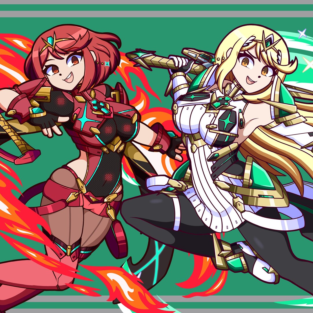 Pyra and Mythra Acrylic Standees - Etsy