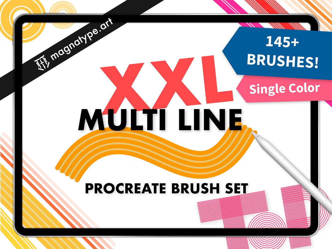 XXL MULTI LINE Procreate Bundle | 145+ Brushes | Monoline and Multiline ...
