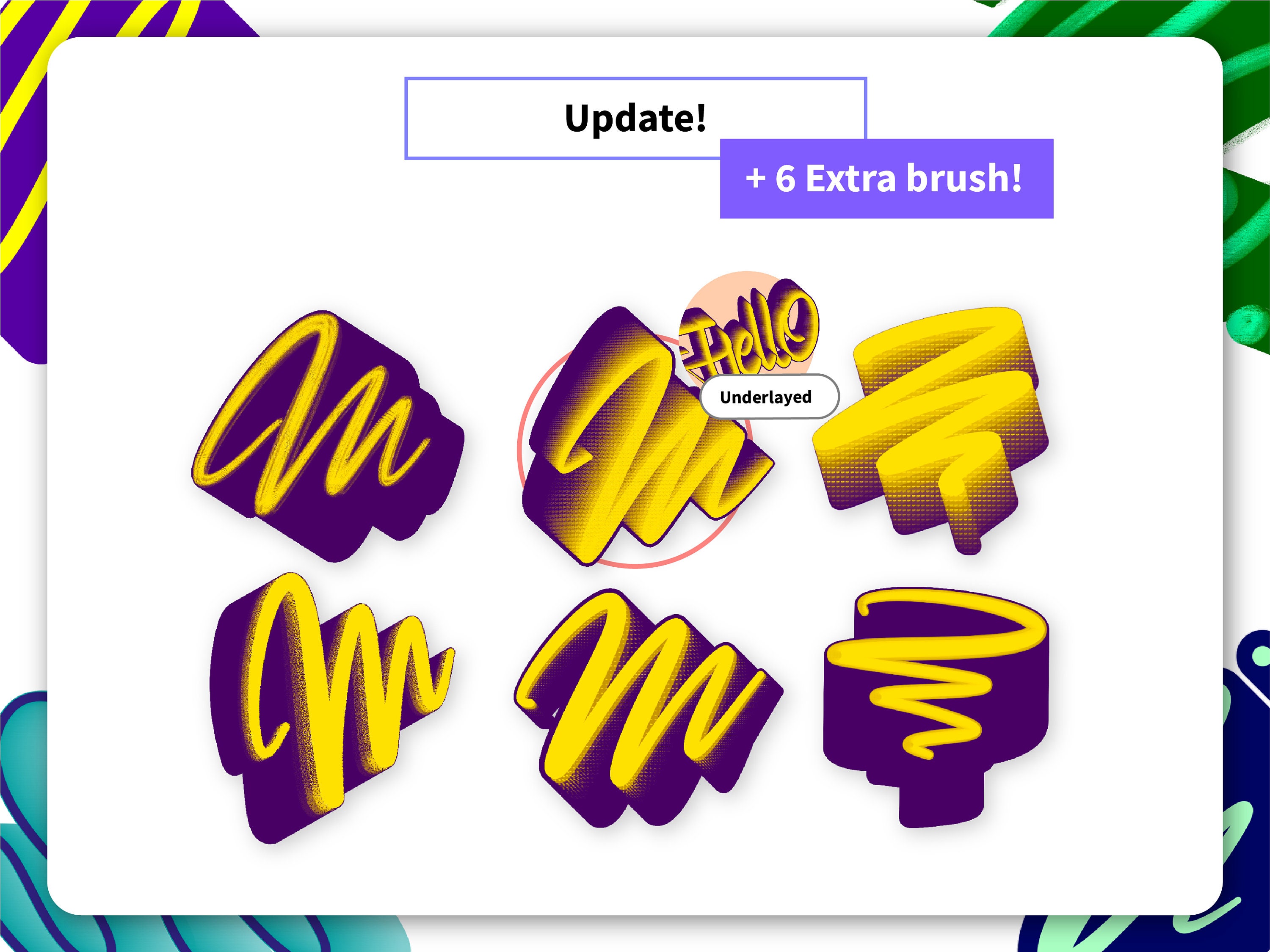 3D Tube Outline Double Color Brush Set for Procreate Double - Etsy