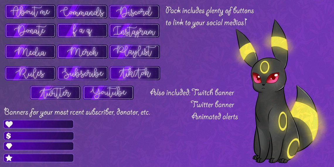 Umbreon Twitch Overlay - Etsy