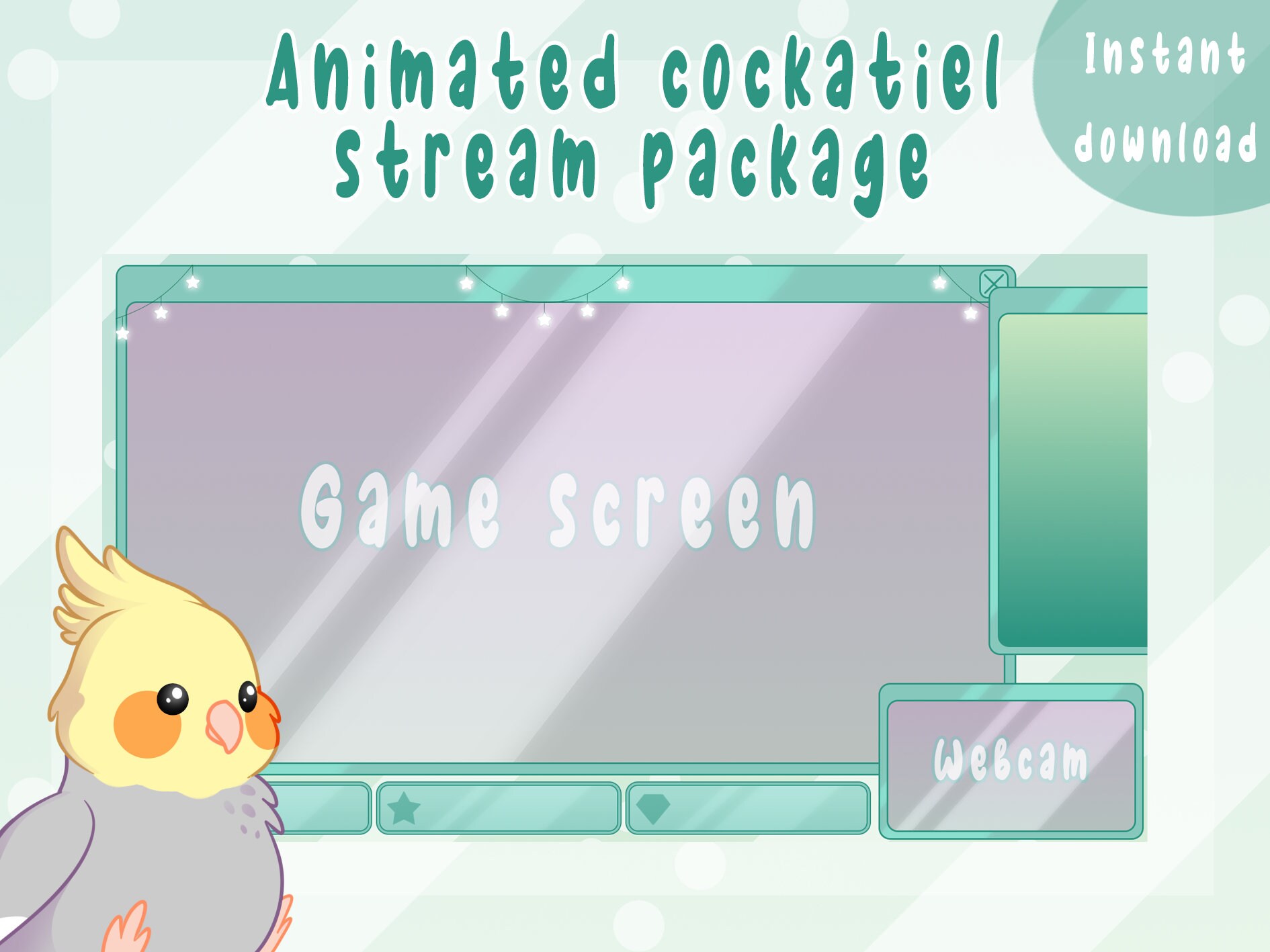 Animated Cockatiel Stream Overlay - Etsy