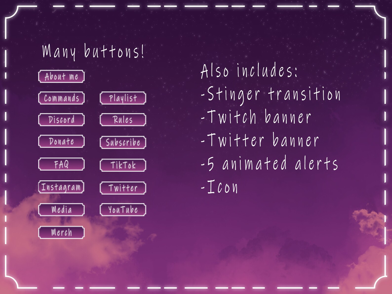 Animated Lunar Fox Stream Overlay - Etsy