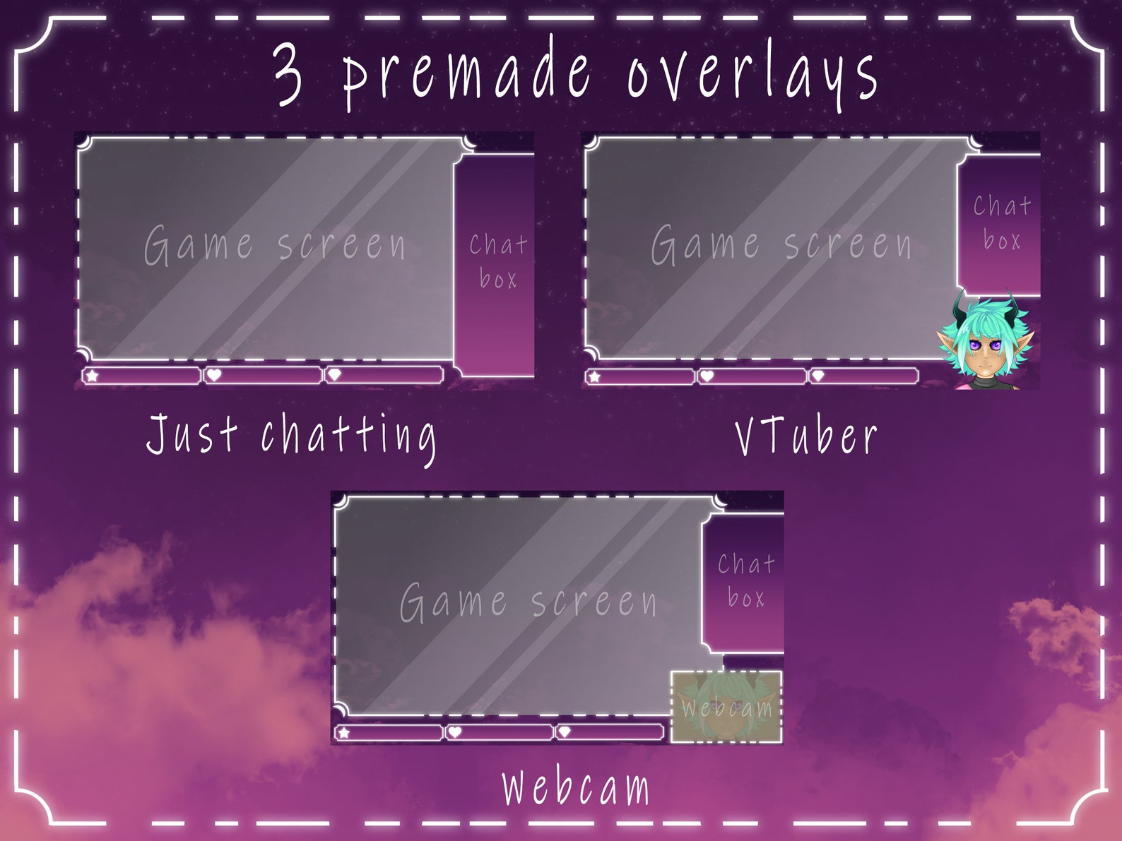 Animated Lunar Fox Stream Overlay - Etsy