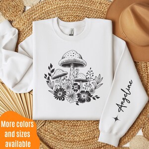 Personalized Mushroom Sweatshirt, Botanical Shirt, Groovy Mushroom ...
