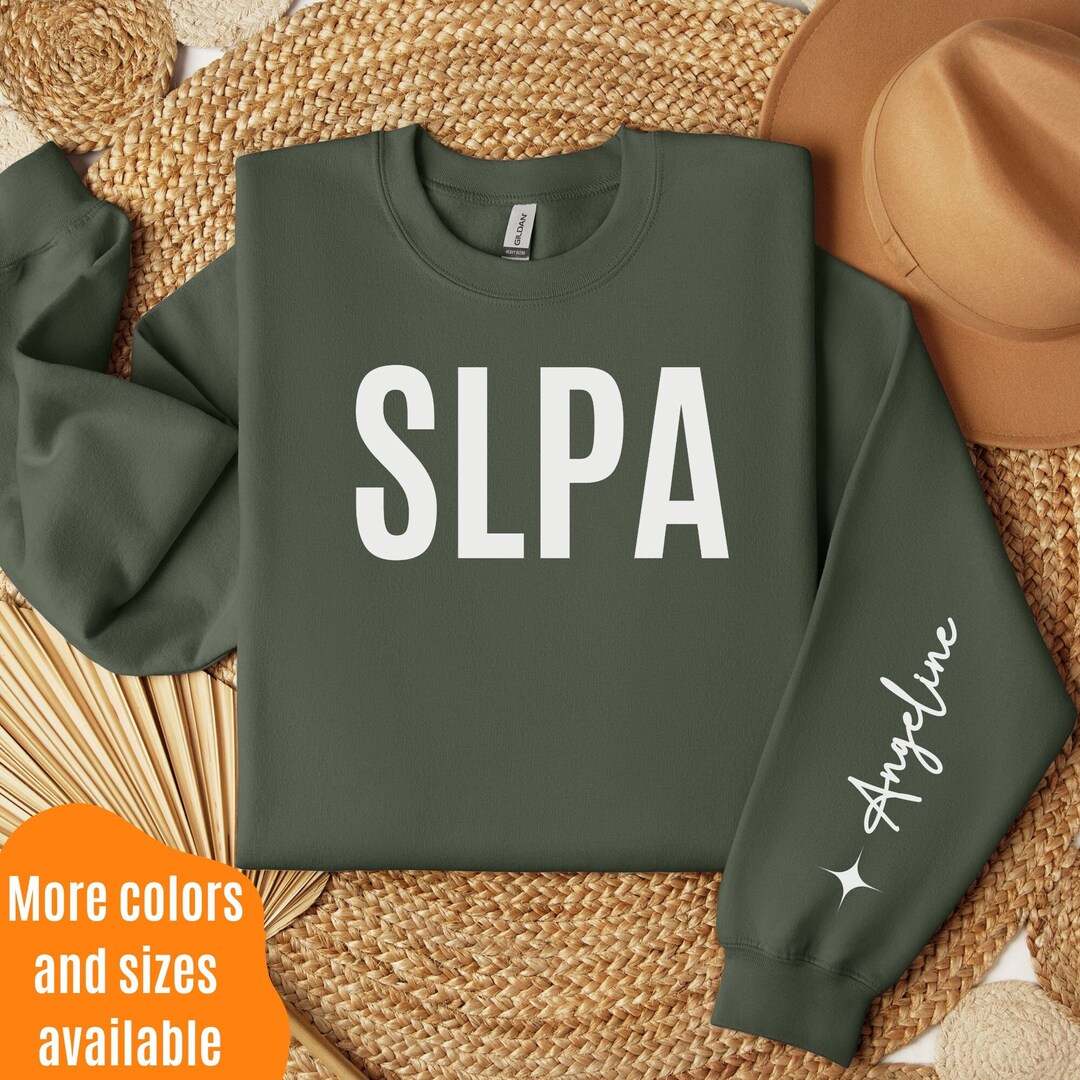 Custom SLPA Sleeve Sweatshirt, Language Pathology Gift, Sign Language ...