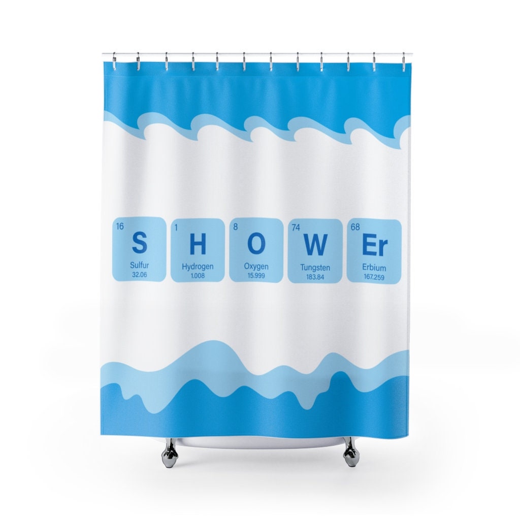 Periodic Table Shower Curtain Science Shower Curtainblue - Etsy