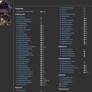 Totentanz, Swarm Piper MTG EDH Custom Commander Deck, Rat Tribal 0407 ...