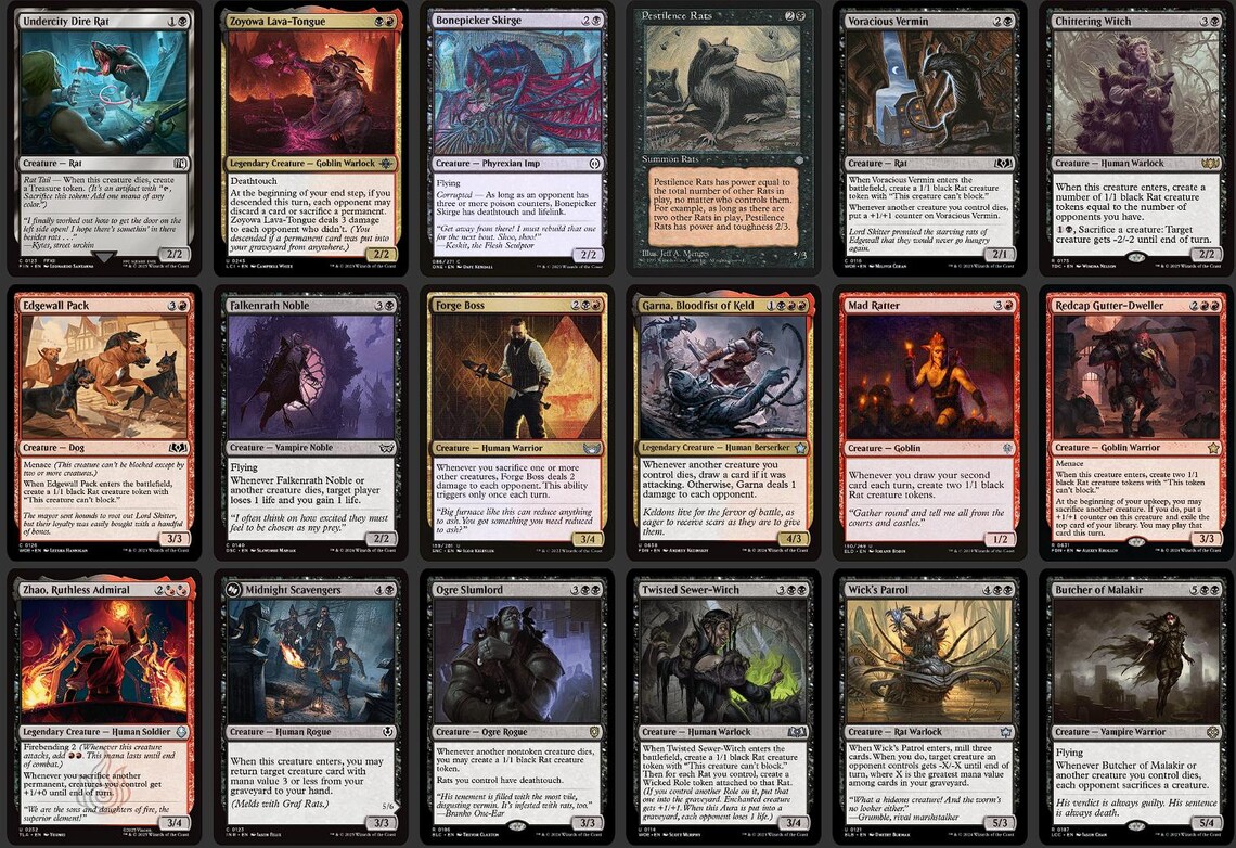 Totentanz, Swarm Piper MTG EDH Custom Commander Deck, Rat Tribal 0407 ...