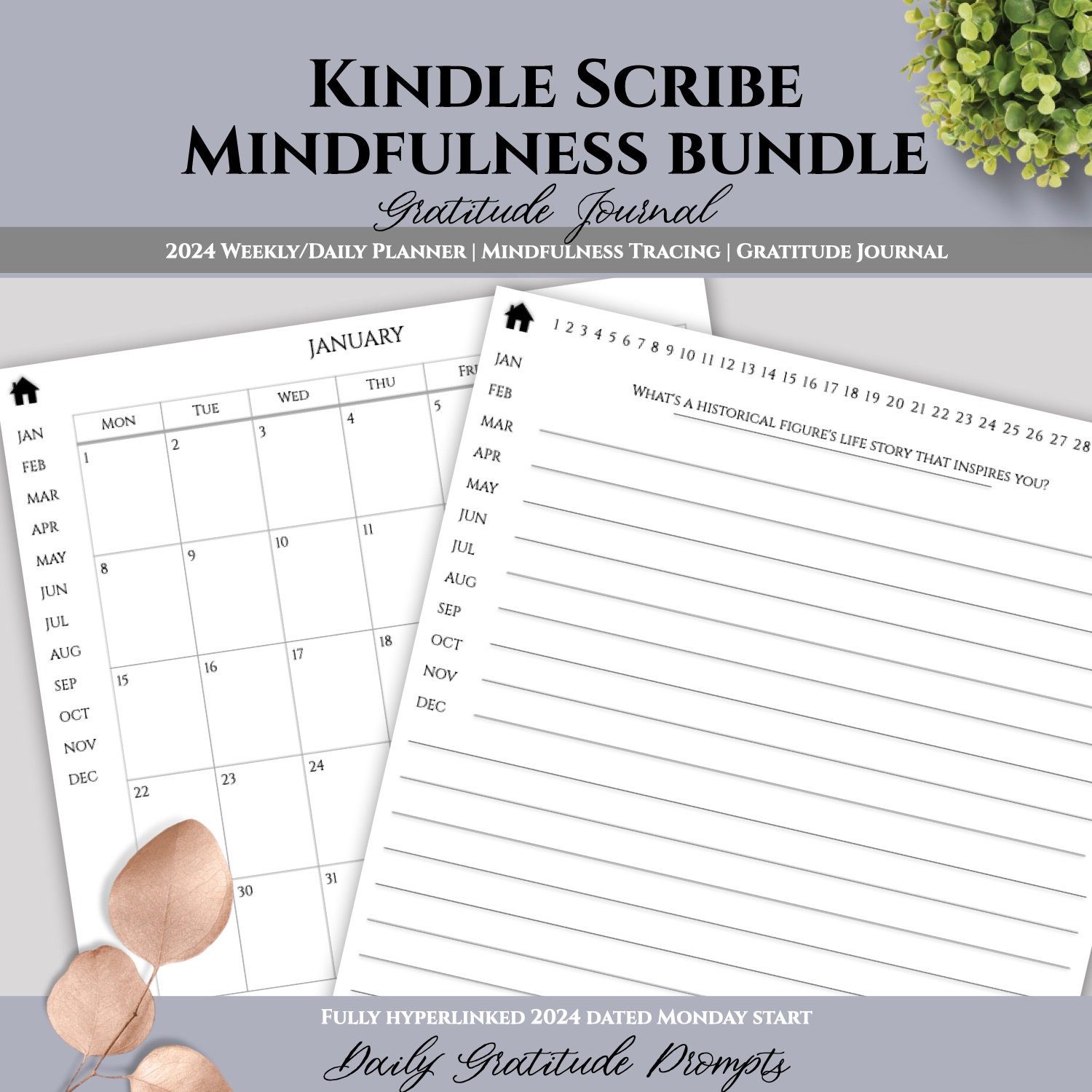 Kindle Scribe Template Bundle 2024 Planner Mindfulness Tracing Pages ...