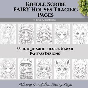Tracing Notebook -33 Kawaii Fantasy Relaxation Tracing Compatible With ...