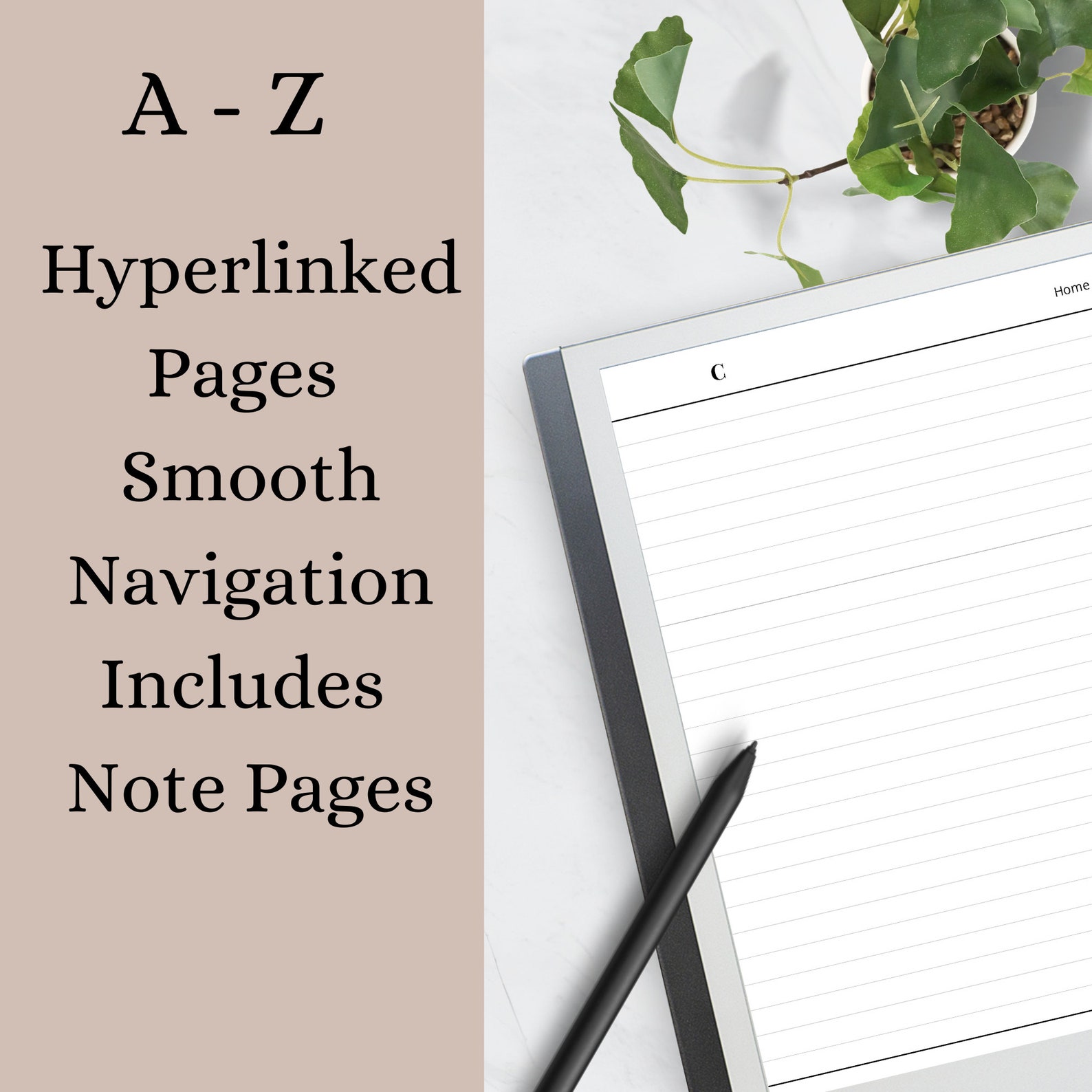 Remarkable Address Book, A-Z Tabs Hyperlinked Notebook, Digital Address ...