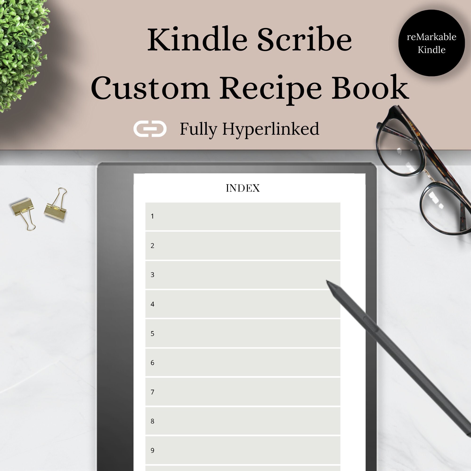 Kindle Scribe Custom Recipe Book Template, Recipe Template, Cookbook ...