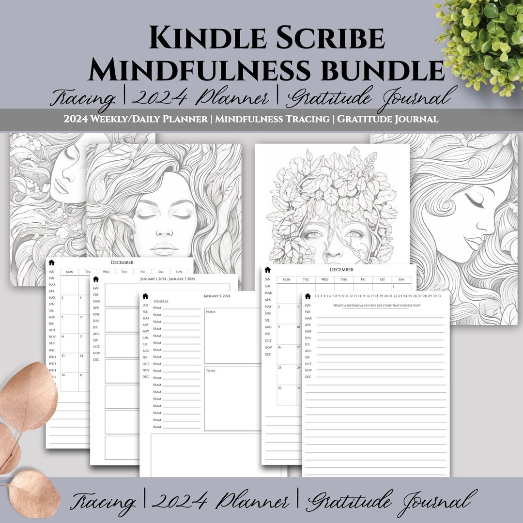 Kindle Scribe Template Bundle 2024 Planner Mindfulness Tracing Pages ...