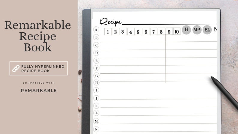 Remarkable Recipe Book Template Instant Download With Hyperlinks - Etsy