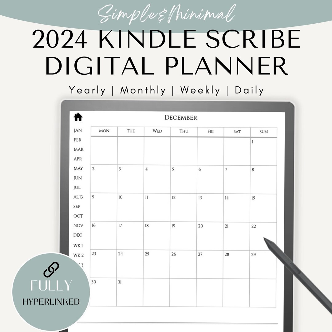 Kindle Scribe Planner 2024 Digital Planner for Kindle Scribe Users - Etsy