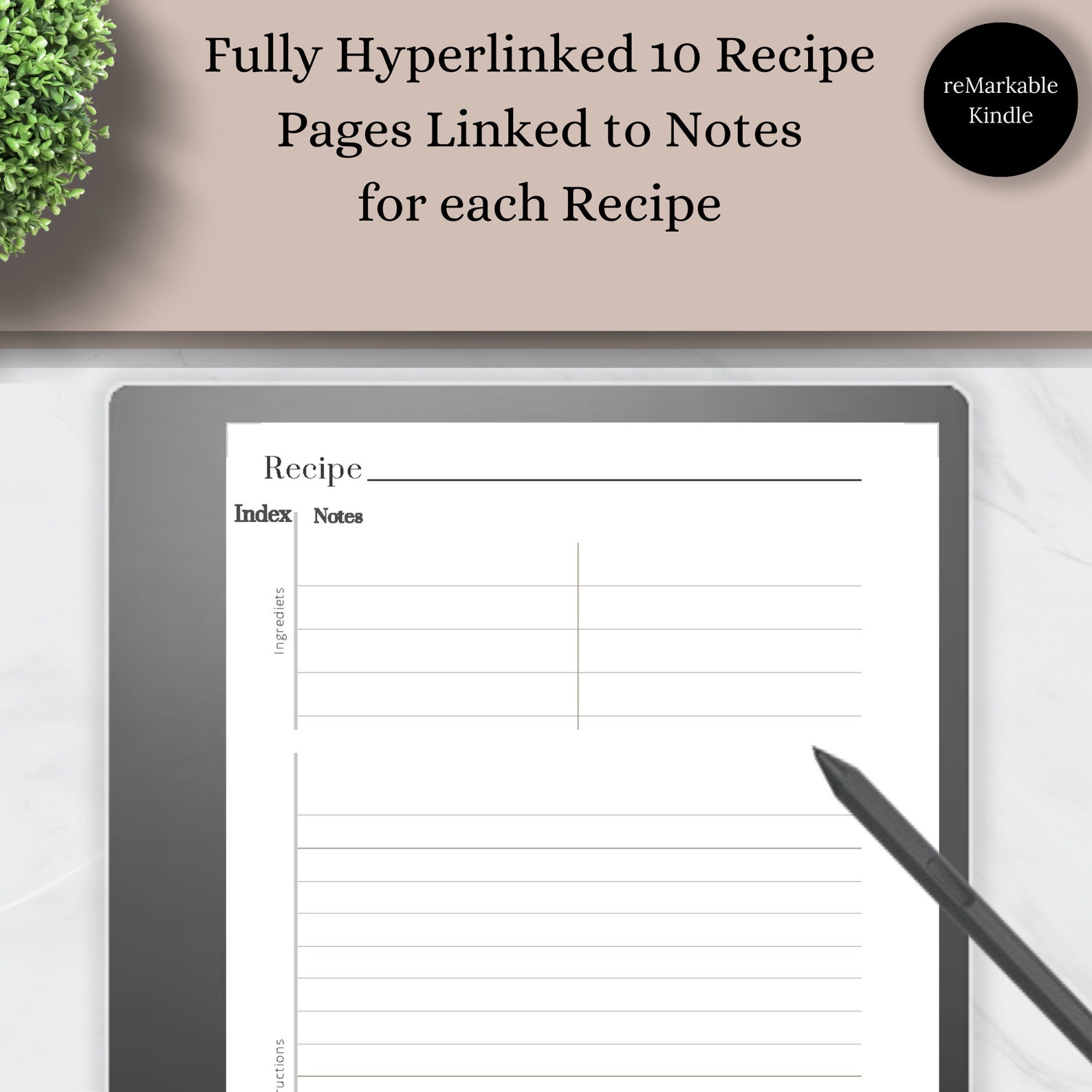 Kindle Scribe Custom Recipe Book Template, Recipe Template, Cookbook ...