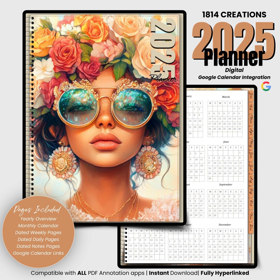 2025 Digital Planner Dated Planner Monthly, Weekly, Daily Planner With ...