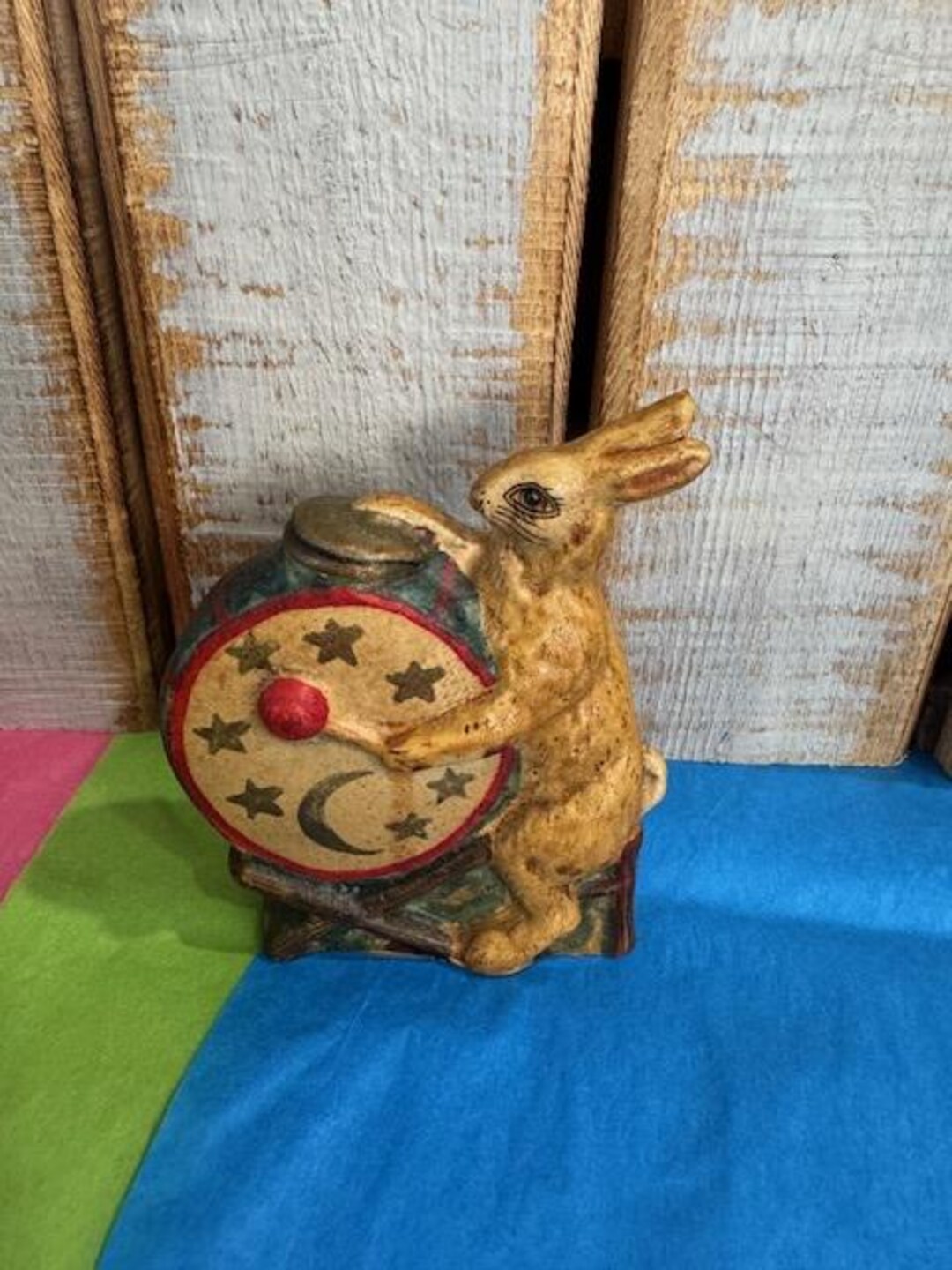 Vintage Gorham Vaillancourt Folk Art Chalkware Bunny With Drum - Etsy