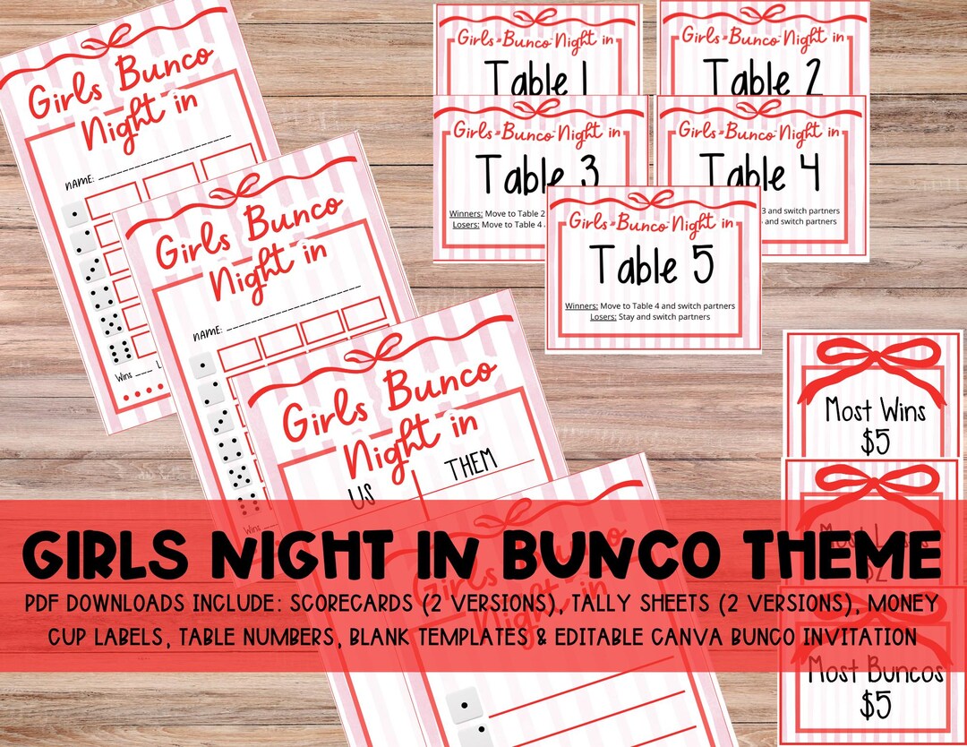 Girls Night in Bunco Set - Etsy