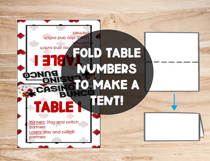 Printable Casino Theme Bunco Set: Score Card, Tally Sheet (2 Versions ...