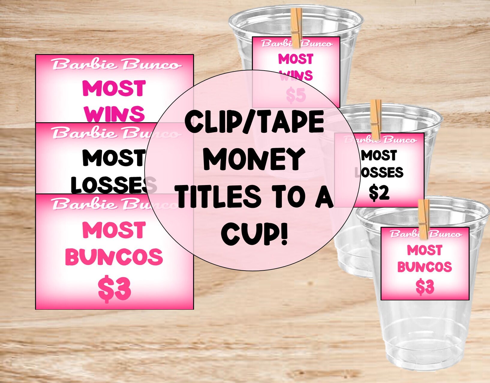 Printable Barbie Theme Bunco Set: Score Cards (2 Versions), Tally Sheet ...
