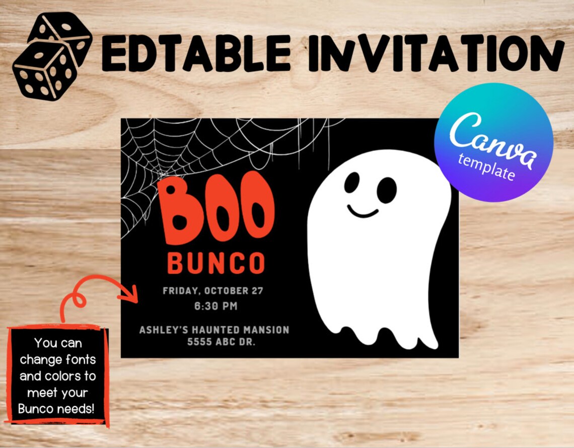 Printable Boo Theme Bunco Set: Score Cards (2 Versions), Tally Sheet (2 ...