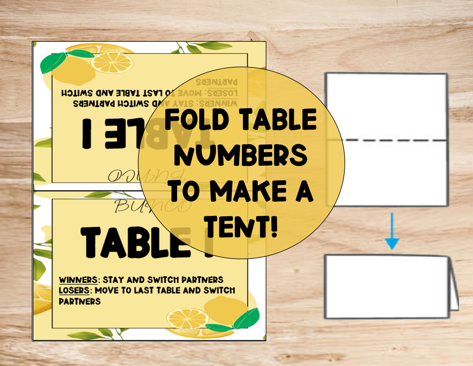 Printable Lemon Theme Bunco Set: Score Card, Tally Sheet 2 Versions ...