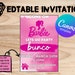 Printable Barbie Theme Bunco Set: Score Cards (2 Versions), Tally Sheet ...