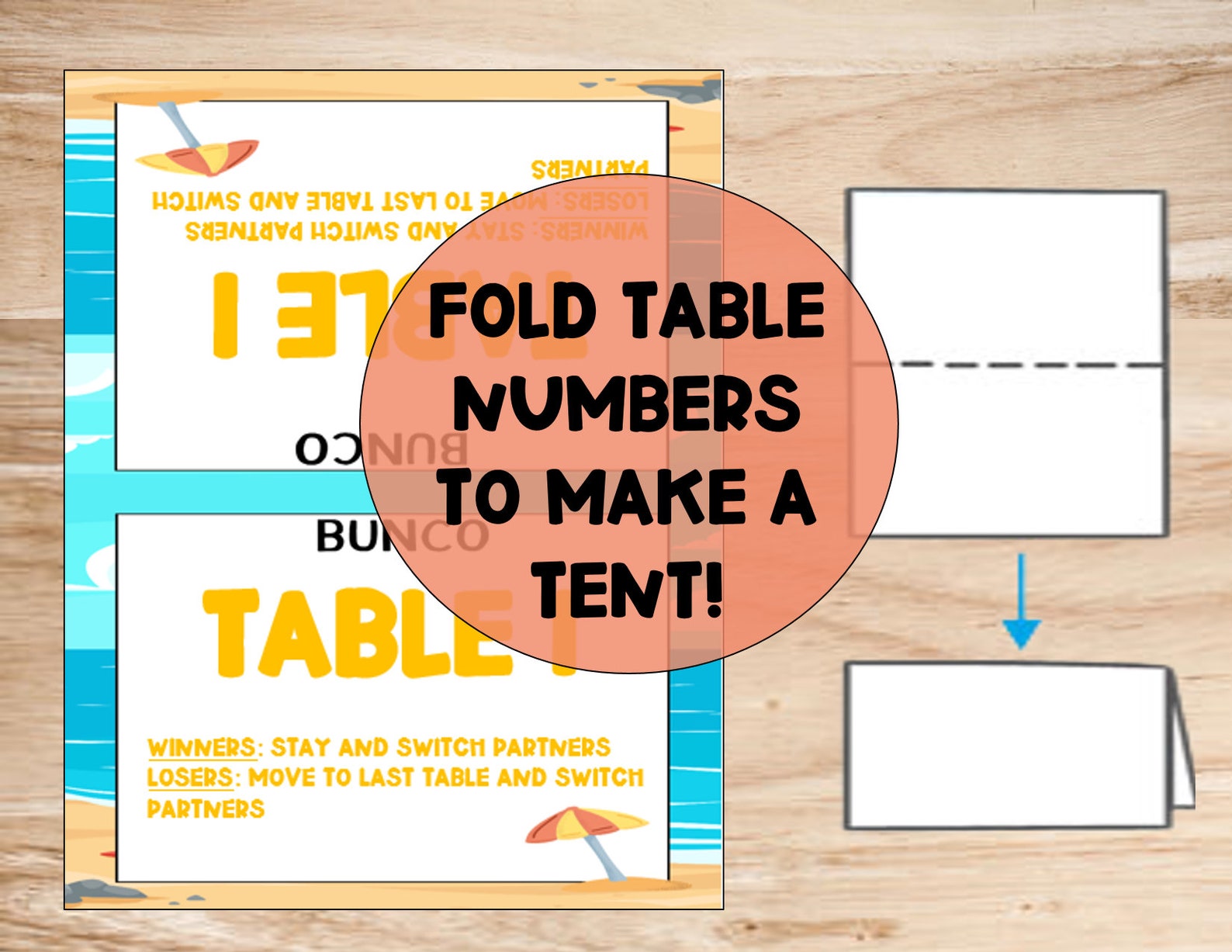 Printable Beach Theme Bunco: Score Card, Tally Sheet 2 Versions, Money ...