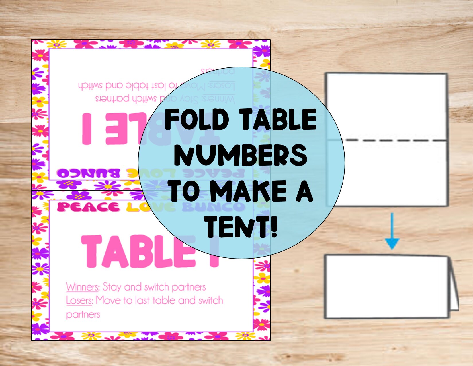 Printable 60's Theme Bunco Set: Score Card, Tally Sheet (2 Versions ...
