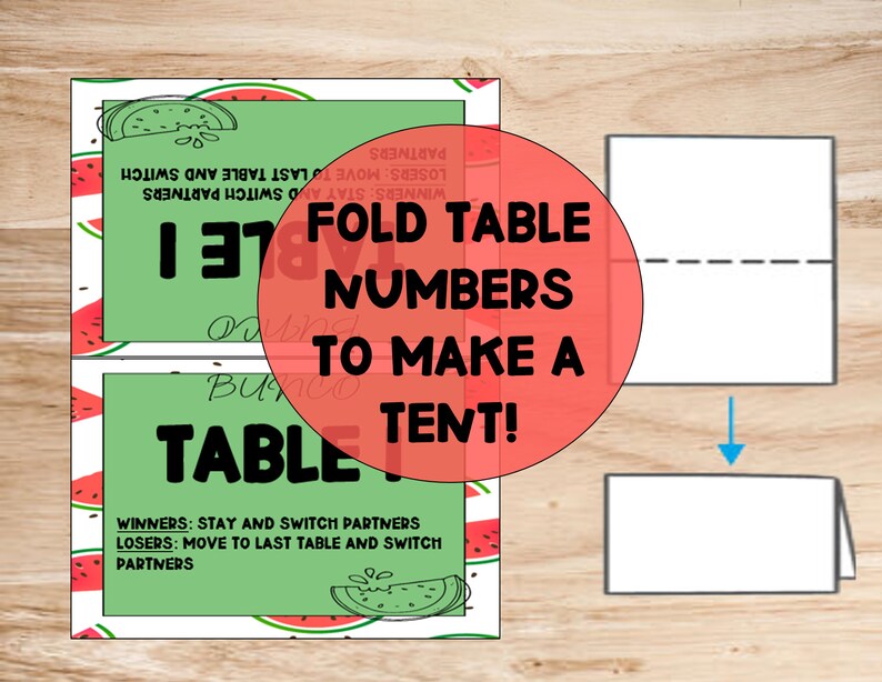 Printable Watermelon Theme Bunco Set: Score Card, Tally Sheet (2 ...