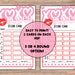 Printable XOXO Theme Bunco Set: Score Cards (2 Versions), Tally Sheet ...