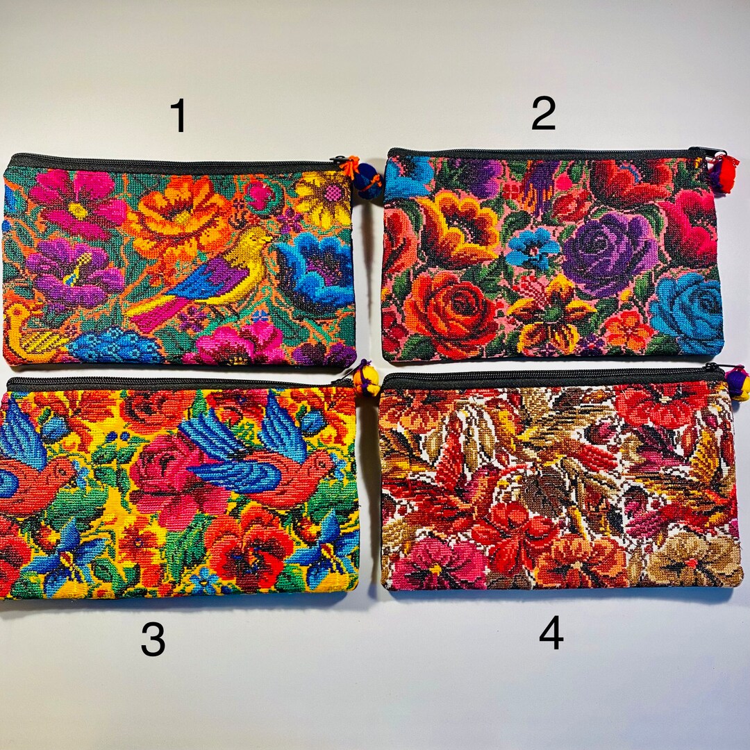 Mexican Embroidered Purse / Punta Cruz Clutch Bag / Artisanal Chiapas ...