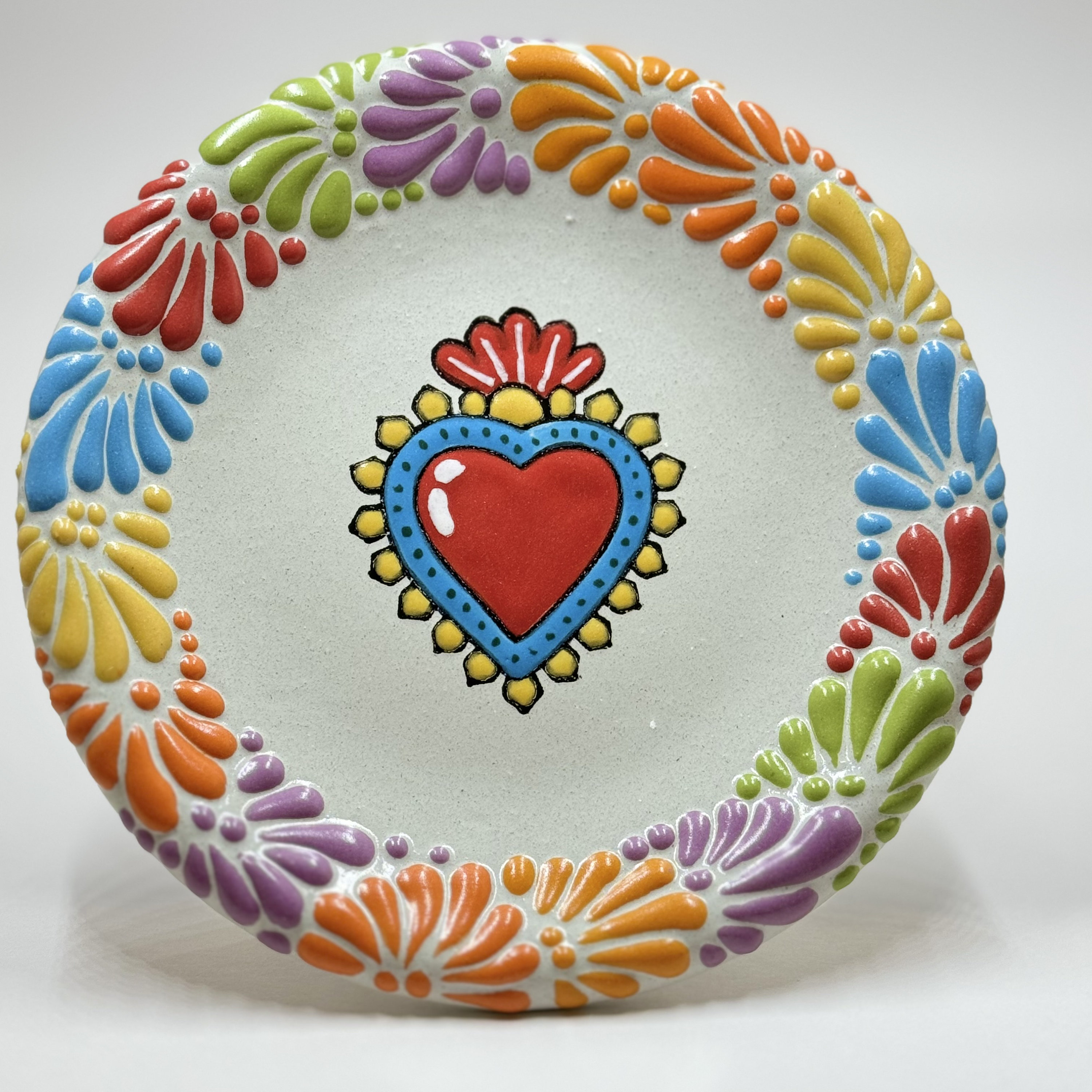 Talavera Plate/ Talavera Heart Plate/ Mexican Corazón Sagrado Plate ...