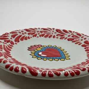 Talavera Plate/ Talavera Heart Plate/ Mexican Corazón Sagrado Plate ...