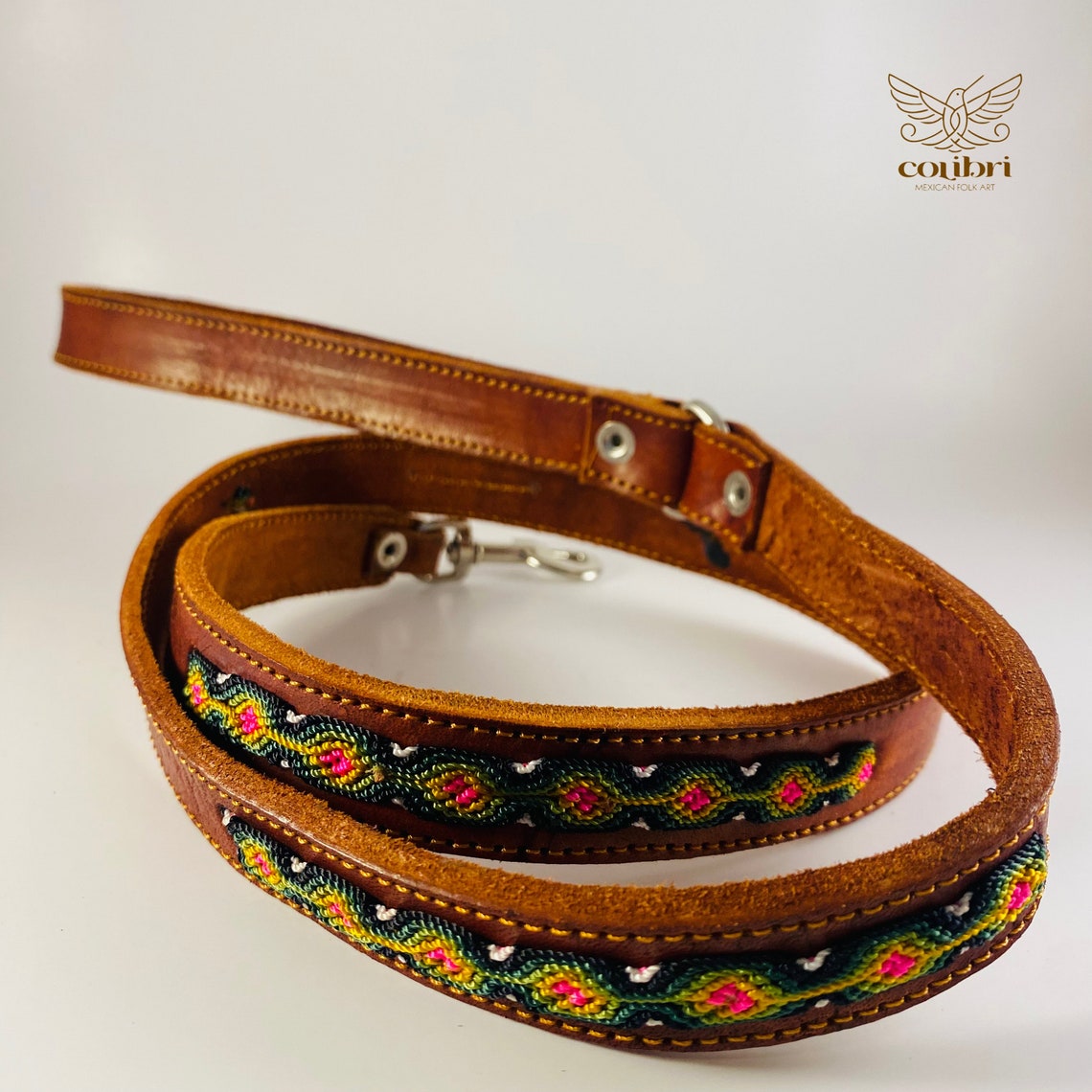 Artisanal Mexican Leash / Leather Dog Leash / Embroidered Dog - Etsy