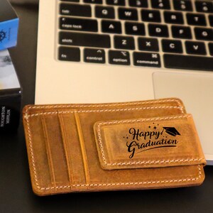 Personalized Graduation Gift Magnetic Leather Money Clip, Graduation ...