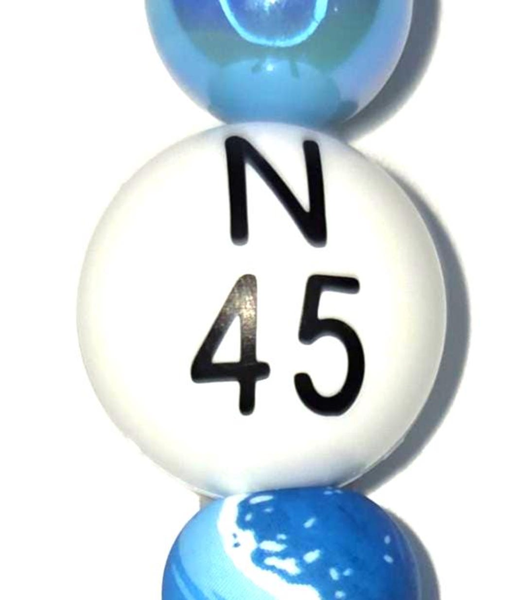 Blue Metallic "n 45" Bingo Ball Beaded Pen - Etsy