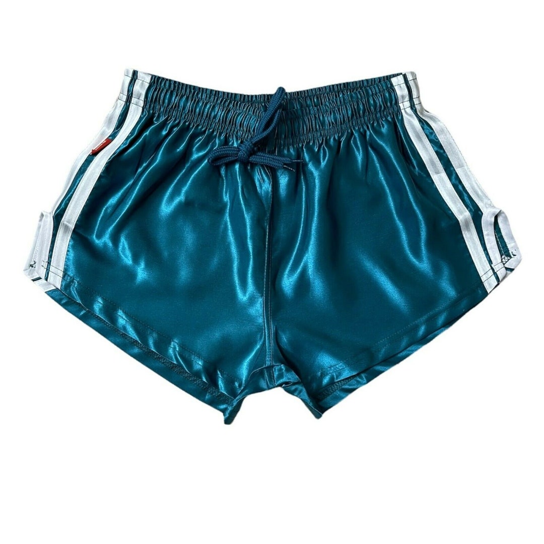 Sport Sprinter Shorts Retro Shorts Shiny Satin With Back - Etsy