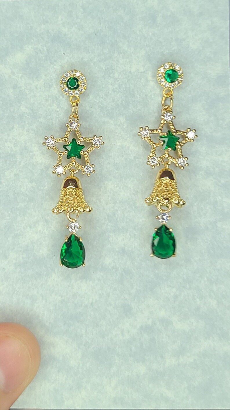 Hear Them Ring Deluxe Earrings in Green - Etsy