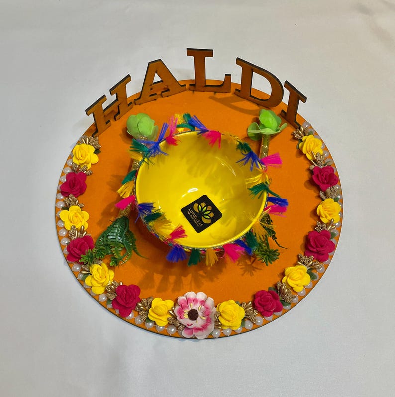 HALDI PLATTER, Haldi Plate and Bowl, Haldi Decoration Platter, Haldi ...