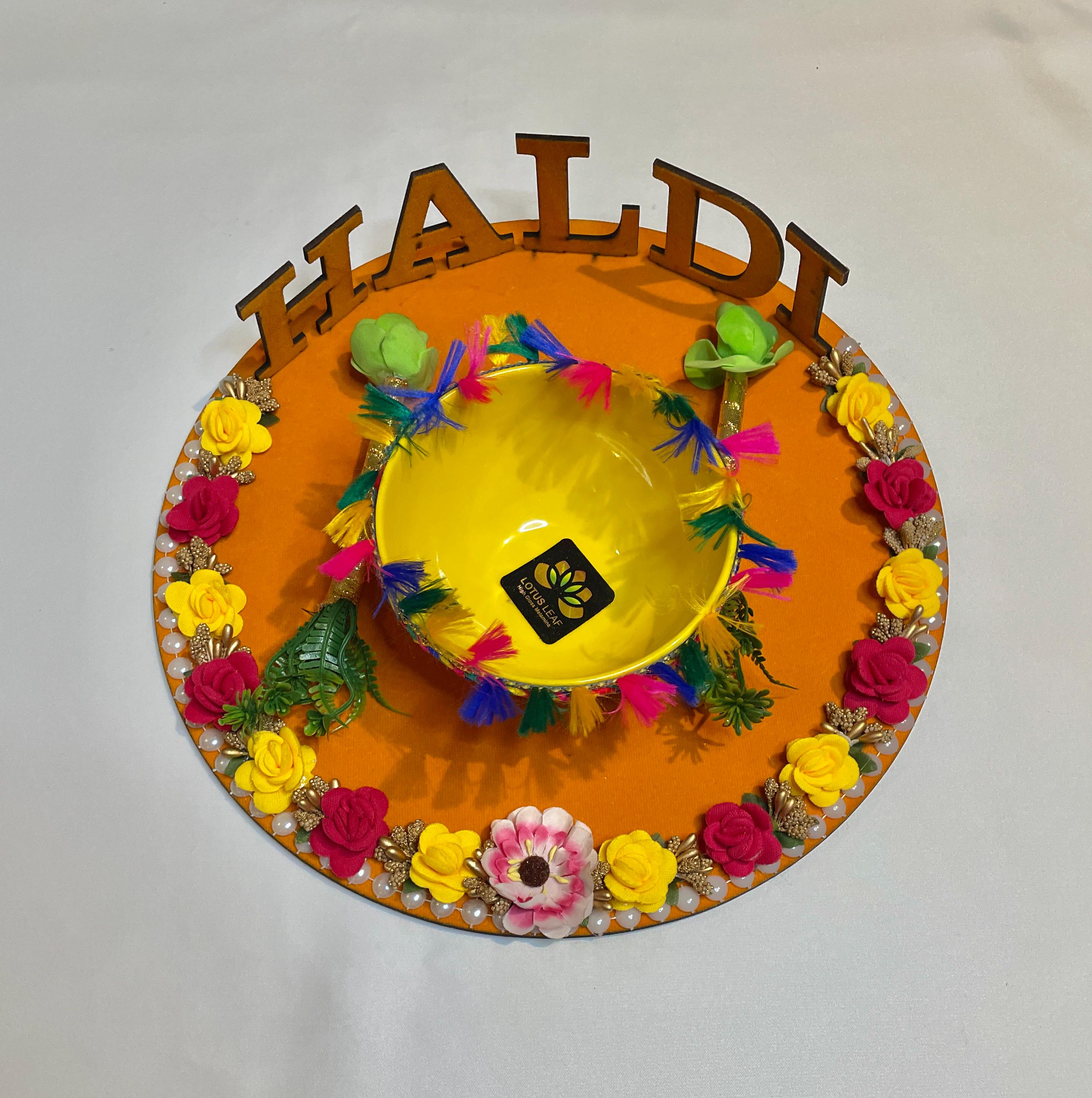 HALDI PLATTER, Haldi Plate and Bowl, Haldi Decoration Platter, Haldi ...