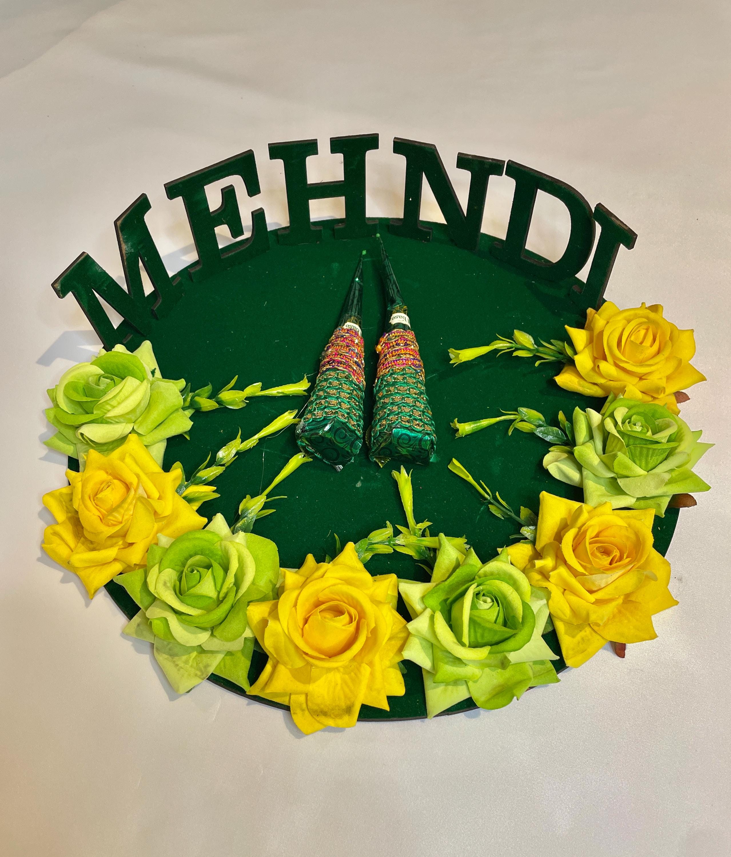 MEHENDI PLATTER, Mehendi Cone, Mehendi Plate, Green Mehendi Cone ...